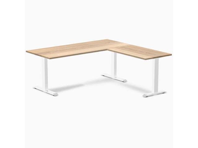 Click here for Desky Zero Hardwood L-Shape Office Desk - White As... prices