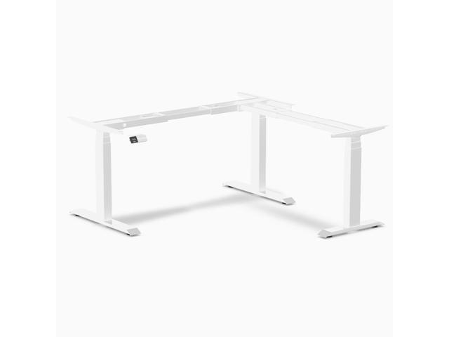 Click here for Desky Sit Stand L-Shape Desk Frame - White prices