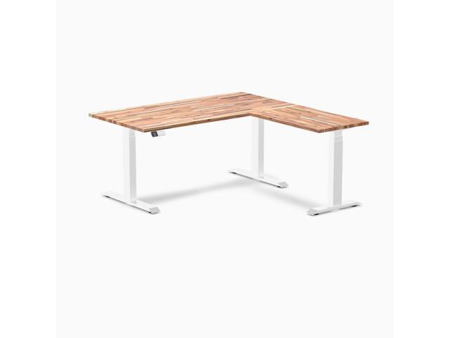 Click here for Desky Softwood L-Shape Sit Stand Desk - Acacia / 6... prices