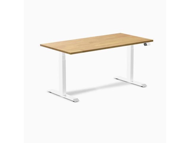 Click here for Desky Dual Rubberwood Sit Stand Desk - Light Oak /... prices