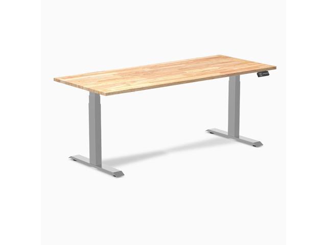 Click here for Desky Dual Rubberwood Sit Stand Desk - Natural Tim... prices