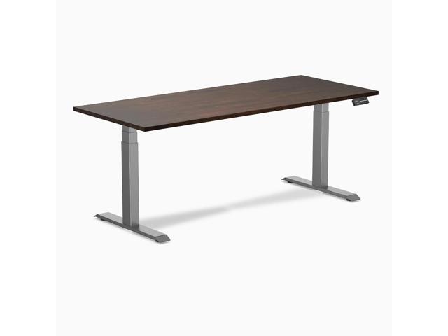 Click here for Desky Dual Rubberwood Sit Stand Desk - Dark Walnut... prices
