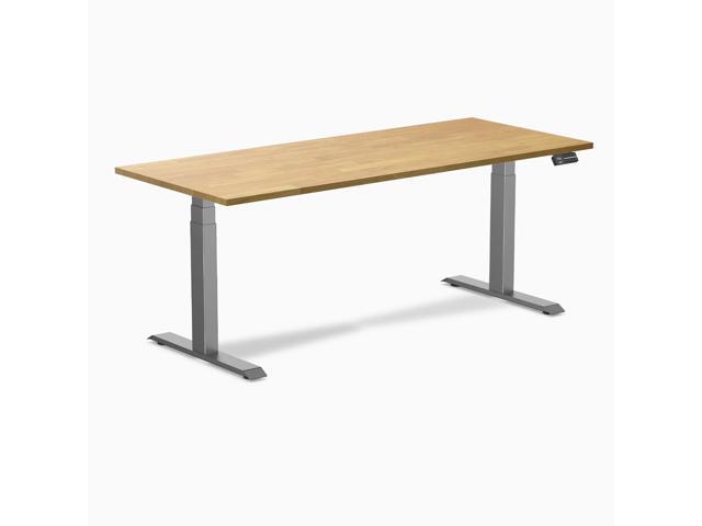 Click here for Desky Dual Rubberwood Sit Stand Desk - Light Oak /... prices