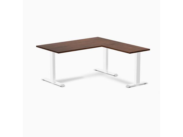 Click here for Desky Zero Rubberwood L-Shape Office Desk - Red Wa... prices