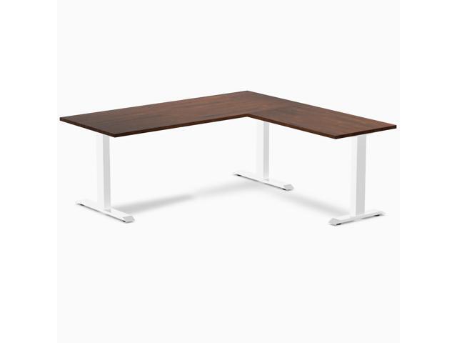 Click here for Desky Zero Rubberwood L-Shape Office Desk - Red Wa... prices