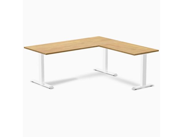 Click here for Desky Zero Rubberwood L-Shape Office Desk - Light... prices