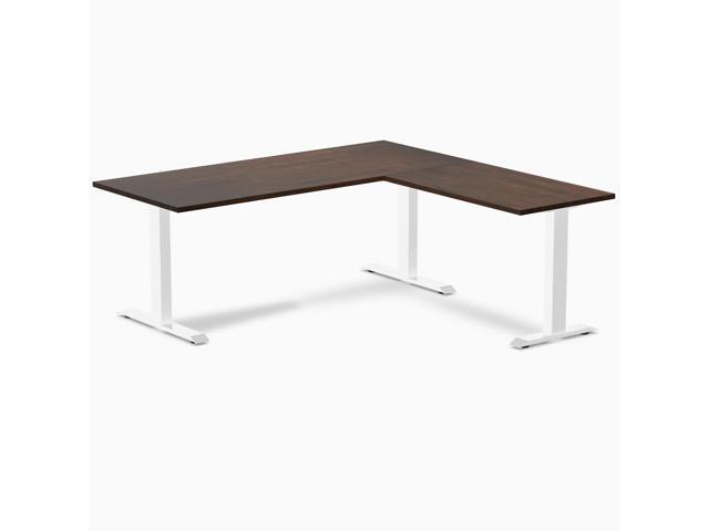 Click here for Desky Zero Rubberwood L-Shape Office Desk - Dark W... prices