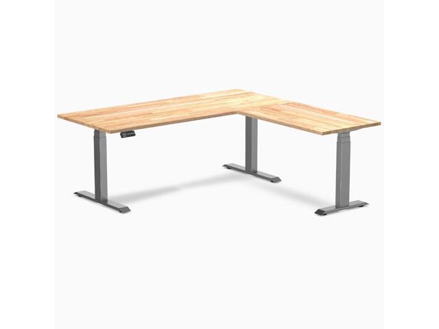 Click here for Desky Rubberwood L-Shape Sit Stand Desk - Natural... prices