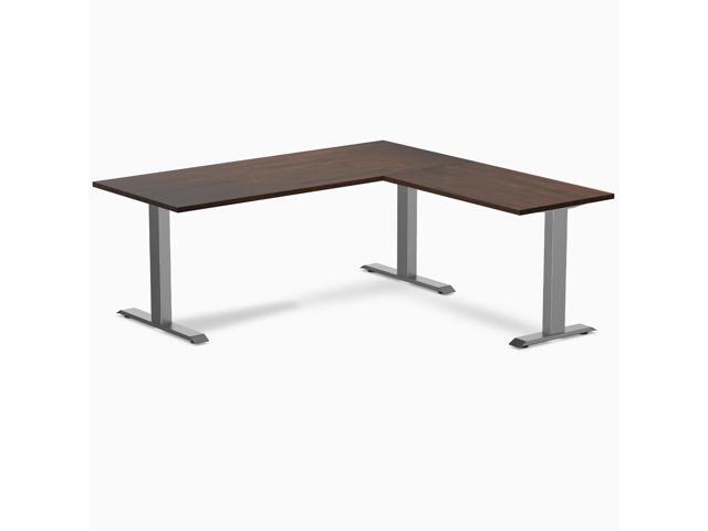 Click here for Desky Zero Rubberwood L-Shape Office Desk - Dark W... prices