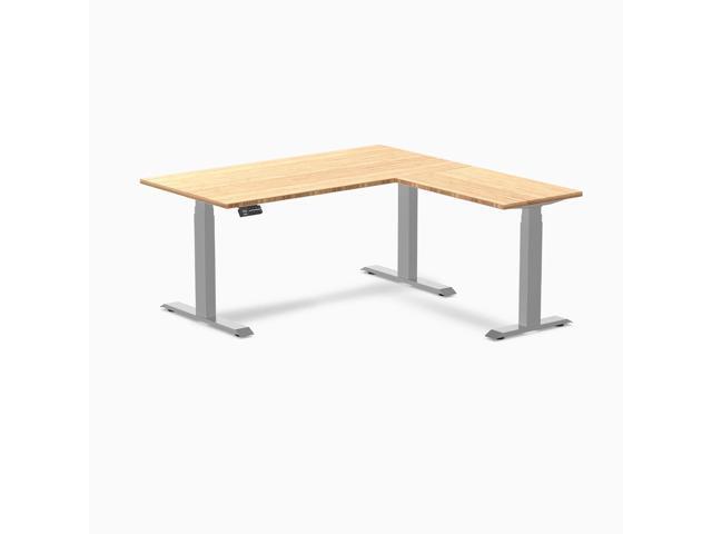 Click here for Desky Bamboo L-Shape Sit Stand Desk - Bamboo / 60... prices