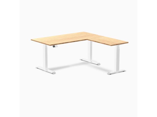 Click here for Desky Bamboo L-Shape Sit Stand Desk - Bamboo / 60... prices