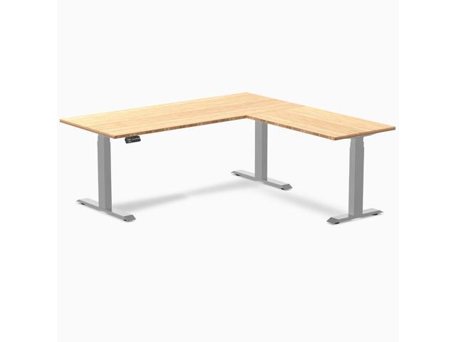 Click here for Desky Bamboo L-Shape Sit Stand Desk - Bamboo / 72... prices