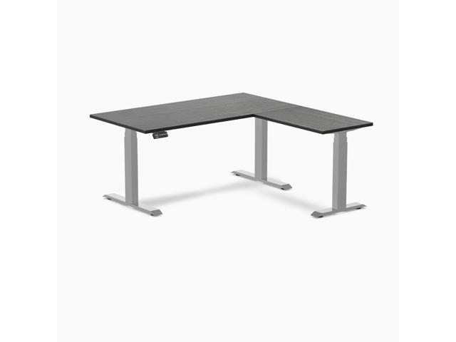 Click here for Desky Bamboo L-Shape Sit Stand Desk - Dark Bamboo... prices