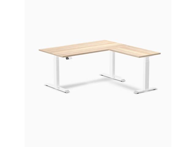 Click here for Desky L-Shape Laminate Sit Stand Desk - Classic Oa... prices