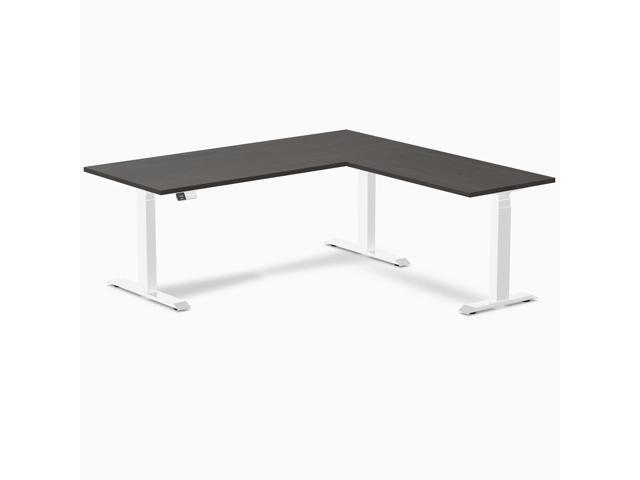 Click here for Desky L-Shape Laminate Sit Stand Desk - Burnished... prices