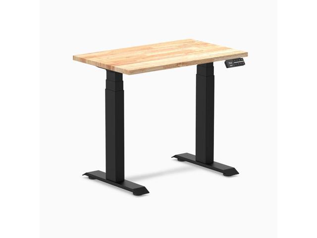 Click here for Desky Dual Mini Rubberwood Sit Stand Desk - Natura... prices