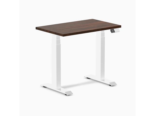 Click here for Desky Dual Mini Rubberwood Sit Stand Desk - Dark W... prices