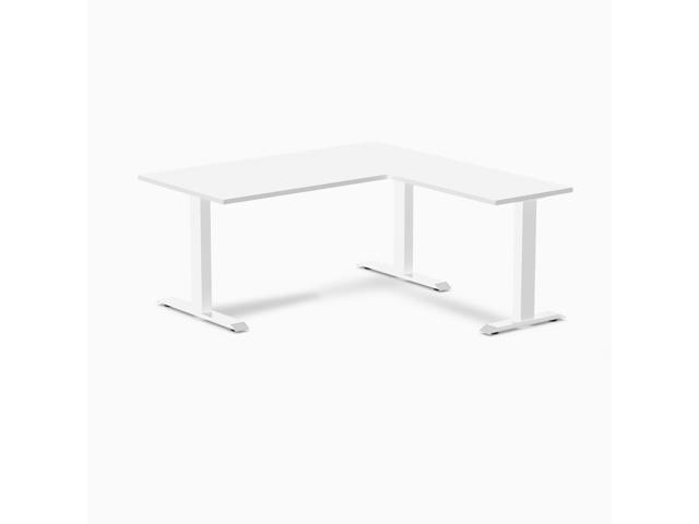 Click here for Desky Zero Laminate L-Shape Office Desk - White /... prices