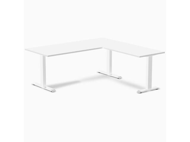 Click here for Desky Zero Laminate L-Shape Office Desk - White /... prices