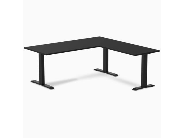 Click here for Desky Zero Laminate L-Shape Office Desk - Black /... prices