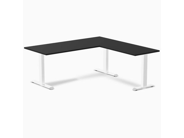Click here for Desky Zero Laminate L-Shape Office Desk - Black /... prices