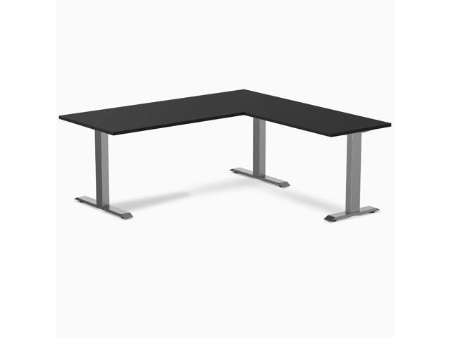 Click here for Desky Zero Laminate L-Shape Office Desk - Black /... prices