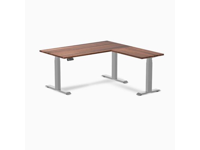 Click here for Desky Hardwood L-Shape Sit Stand Desk - Walnut / 6... prices