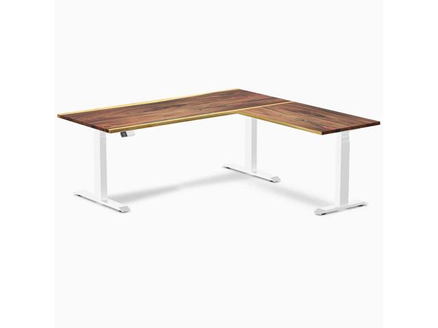 Click here for Desky Hardwood L-Shape Sit Stand Desk - Saman / 72... prices