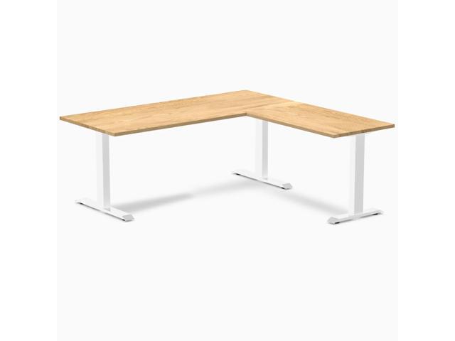 Click here for Desky Zero Hardwood L-Shape Office Desk - White Oa... prices