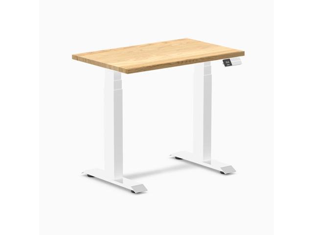 Click here for Desky Dual Mini Hardwood Sit Stand Desk - White Oa... prices
