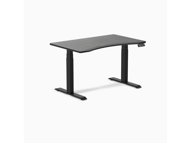 Click here for Desky Dual Ergo Edge Sit Stand Desk - Dark Bamboo... prices