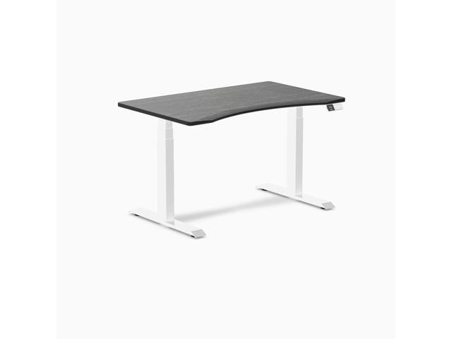 Click here for Desky Dual Ergo Edge Sit Stand Desk - Dark Bamboo... prices