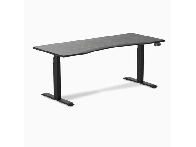 Click here for Desky Dual Ergo Edge Sit Stand Desk - Dark Bamboo... prices