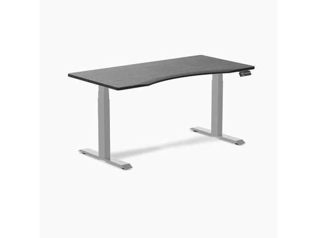 Click here for Desky Dual Ergo Edge Sit Stand Desk - Dark Bamboo... prices