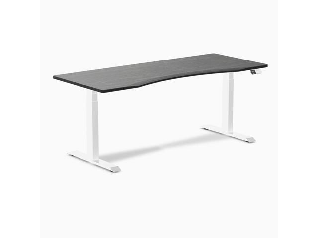Click here for Desky Dual Ergo Edge Sit Stand Desk - Dark Bamboo... prices