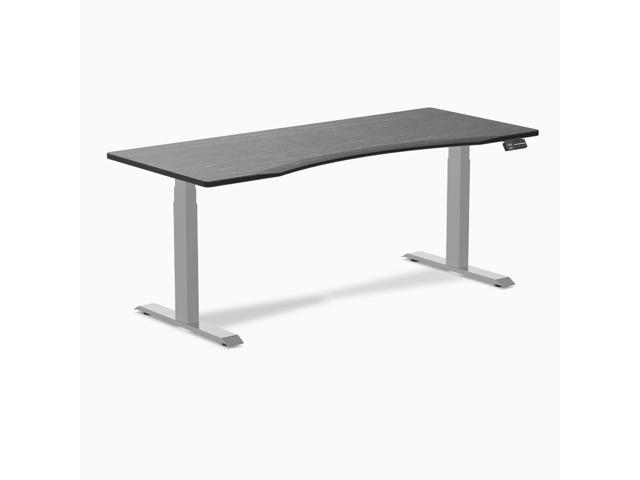 Click here for Desky Dual Ergo Edge Sit Stand Desk - Dark Bamboo... prices