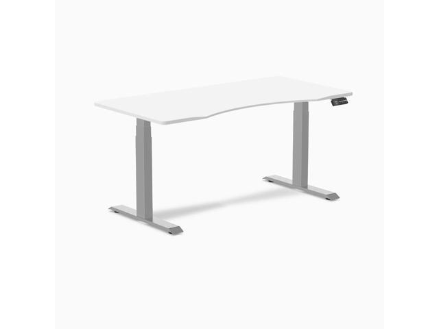 Click here for Desky Dual Ergo Edge Sit Stand Desk - White / 60 x... prices
