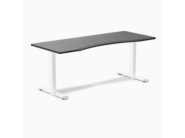 Click here for Desky Zero Ergo Edge Office Desk - Dark Bamboo / 7... prices
