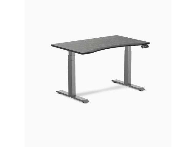Click here for Desky Dual Ergo Edge Sit Stand Desk - Dark Bamboo... prices