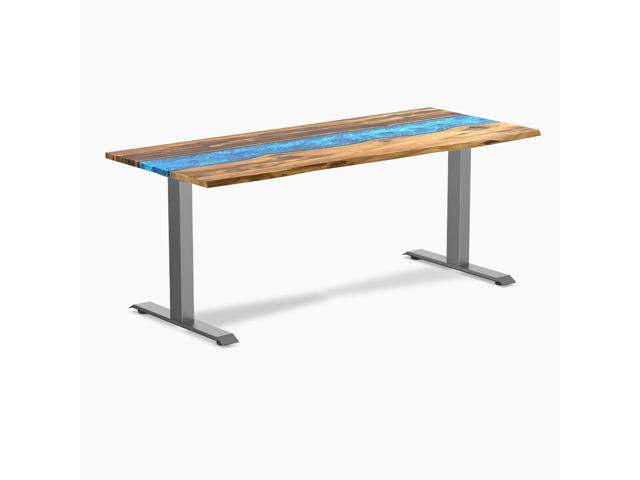 Click here for Desky Resin Hardwood Office Desk - Teak Blue River... prices