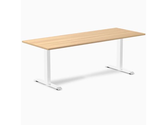 Click here for Desky Zero Laminate Office Desk - Sublime Teak / 7... prices