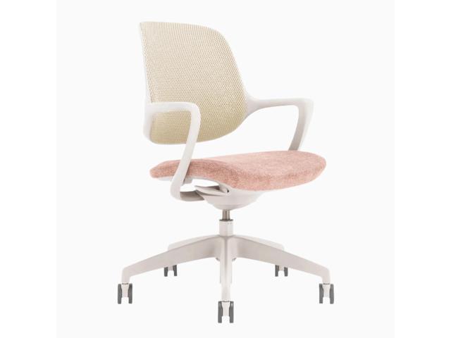 Click here for Desky Evoque Low Back Office Chair - White + Peach prices