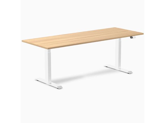 Click here for Desky Dual Laminate Sit Stand Desk - Sublime Teak... prices