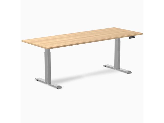 Click here for Desky Dual Laminate Sit Stand Desk - Sublime Teak... prices