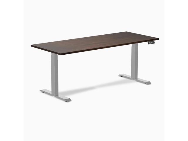 Click here for Desky Dual Rubberwood Sit Stand Desk - Dark Walnut... prices