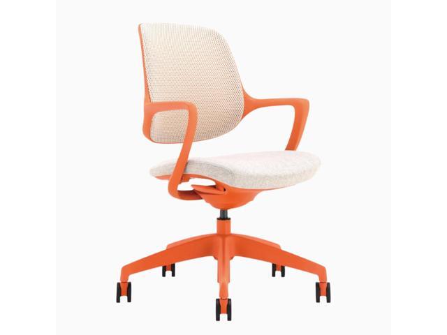 Click here for Desky Evoque Low Back Office Chair - Orange + Whit... prices