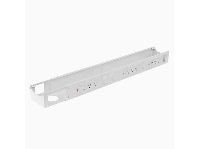 Desky Integrated Cable & Power Channel - 9 Plugs + 3 x USB-C + 3 x USB / White