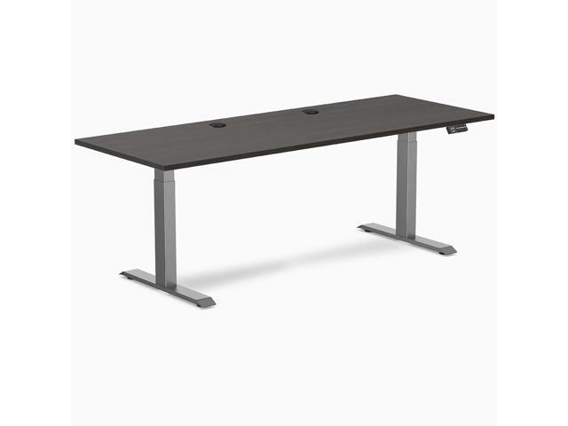 Click here for Desky Dual Laminate Sit Stand Desk - Burnished Woo... prices