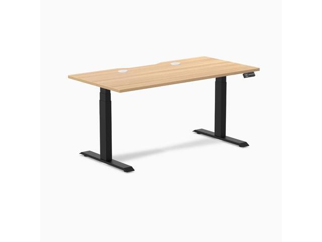 Click here for Desky Dual Scalloped Laminate Sit Stand Desk - Sub... prices