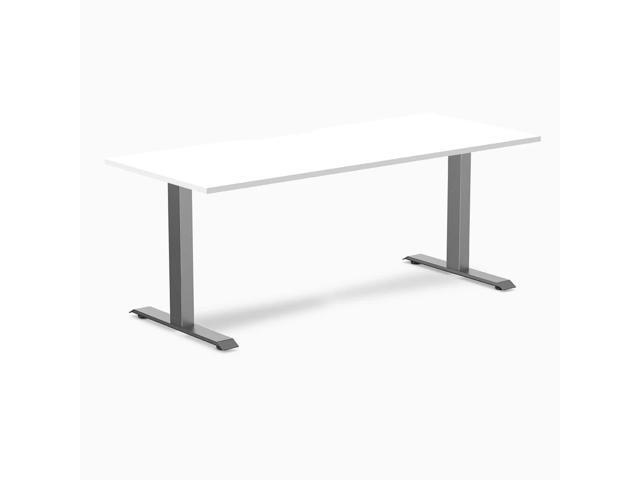 Click here for Desky Zero Scalloped Laminate Office Desk - White... prices